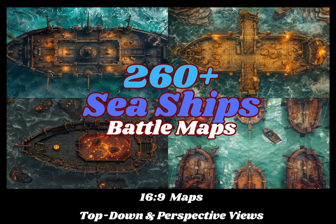 Sea Ships Battlemaps Dnd: Digital RPG Maps Bundle for Dungeons and ...