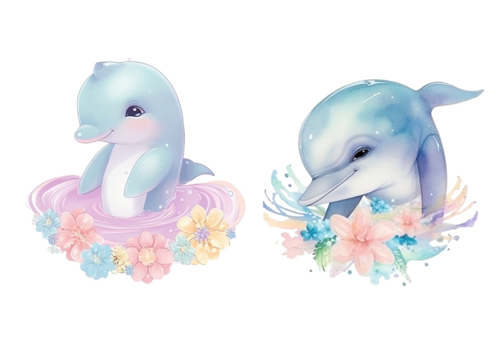 Dolphin Clipart ,pastel Dolphins Clipart,pngtransparent Png,sweet Baby ...