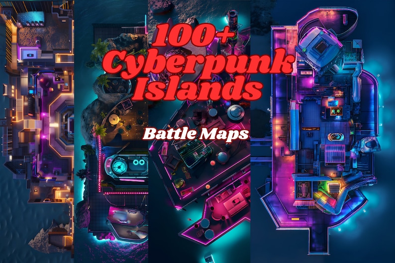 Cyberpunk Islands Battlemaps Bundle for Rpg,maps for Dungeons & Dragons ...