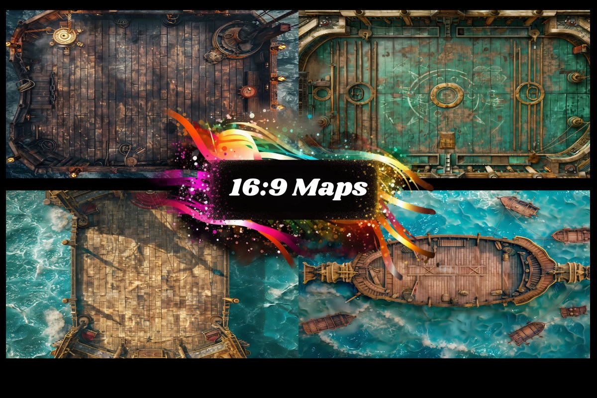 Sea Ships Battlemaps Dnd: Digital RPG Maps Bundle for Dungeons and ...