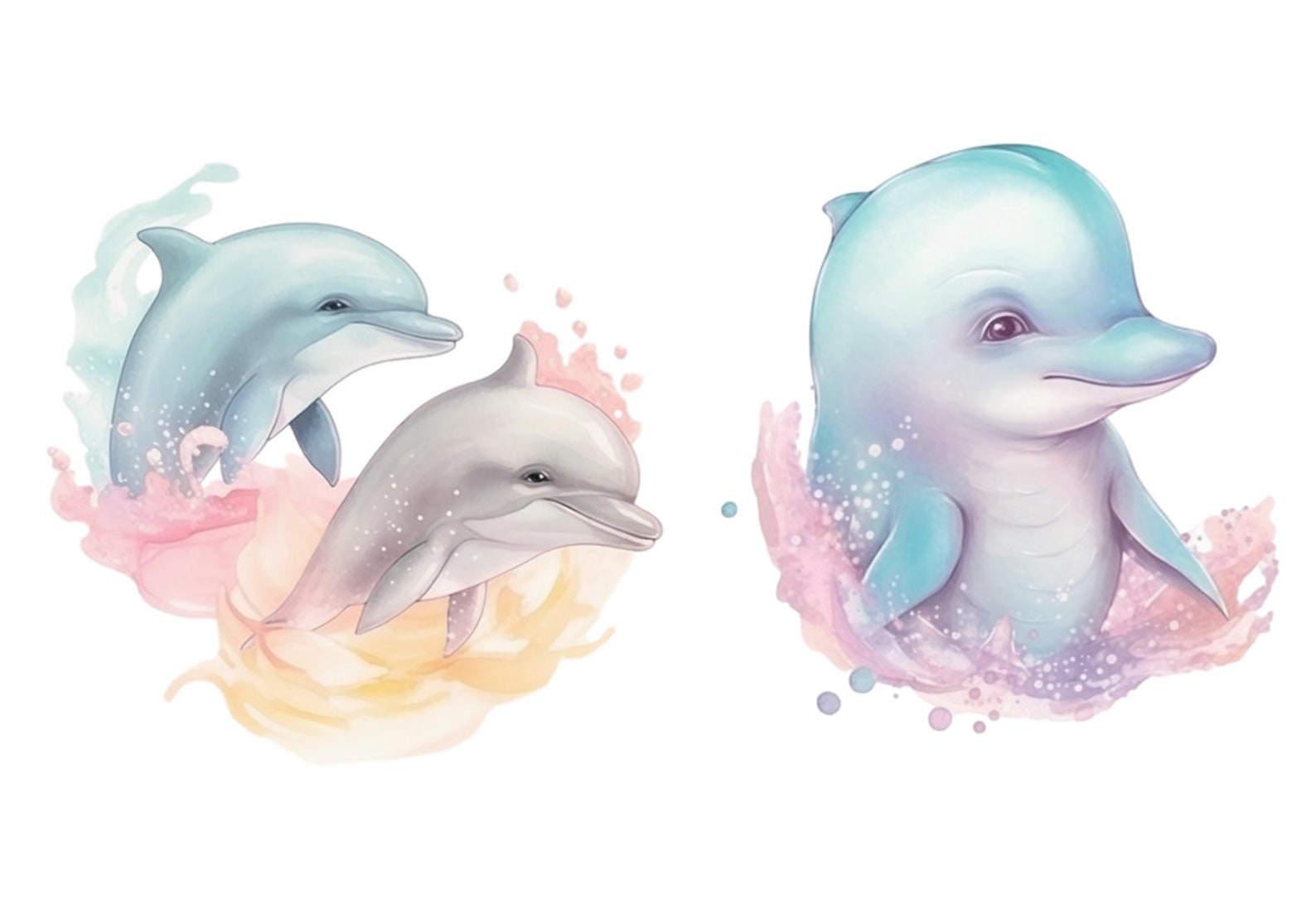 Dolphin Clipart ,pastel Dolphins Clipart,pngtransparent Png,sweet Baby ...