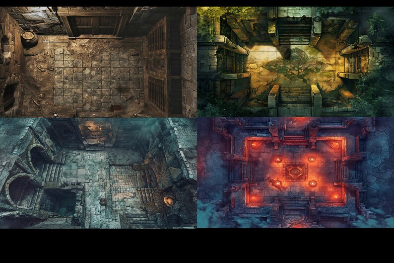 Crypts Battlemaps for D&D: Digital RPG Maps Bundle,dungeons and Dragons ...