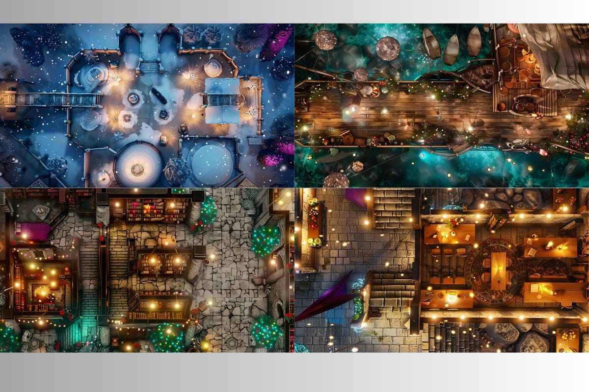 Christmas Battle Maps Bundle for Rpg,maps for Dungeons & Dragons ...