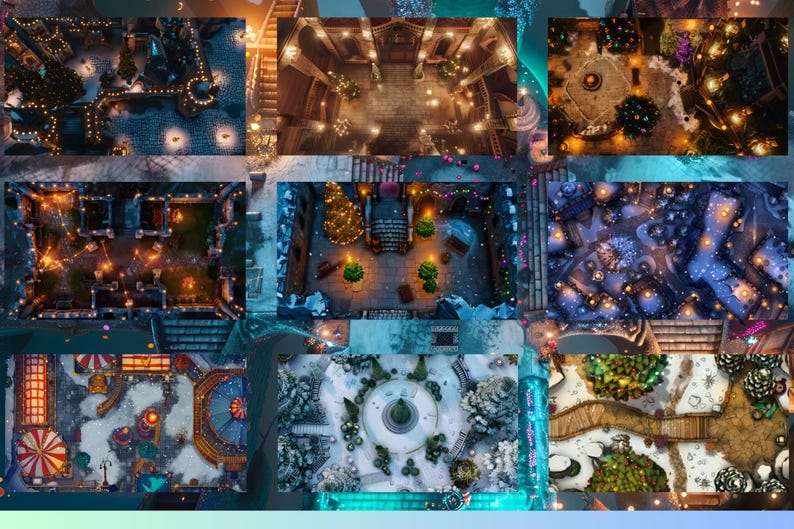 Christmas Battle Maps Bundle for Rpg,maps for Dungeons & Dragons ...