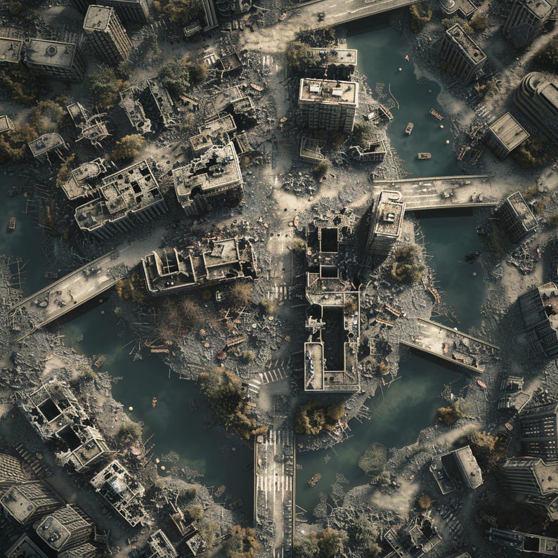 Post Apocalyptic World Battlemaps Bundle for Rpg,maps for Dungeons ...
