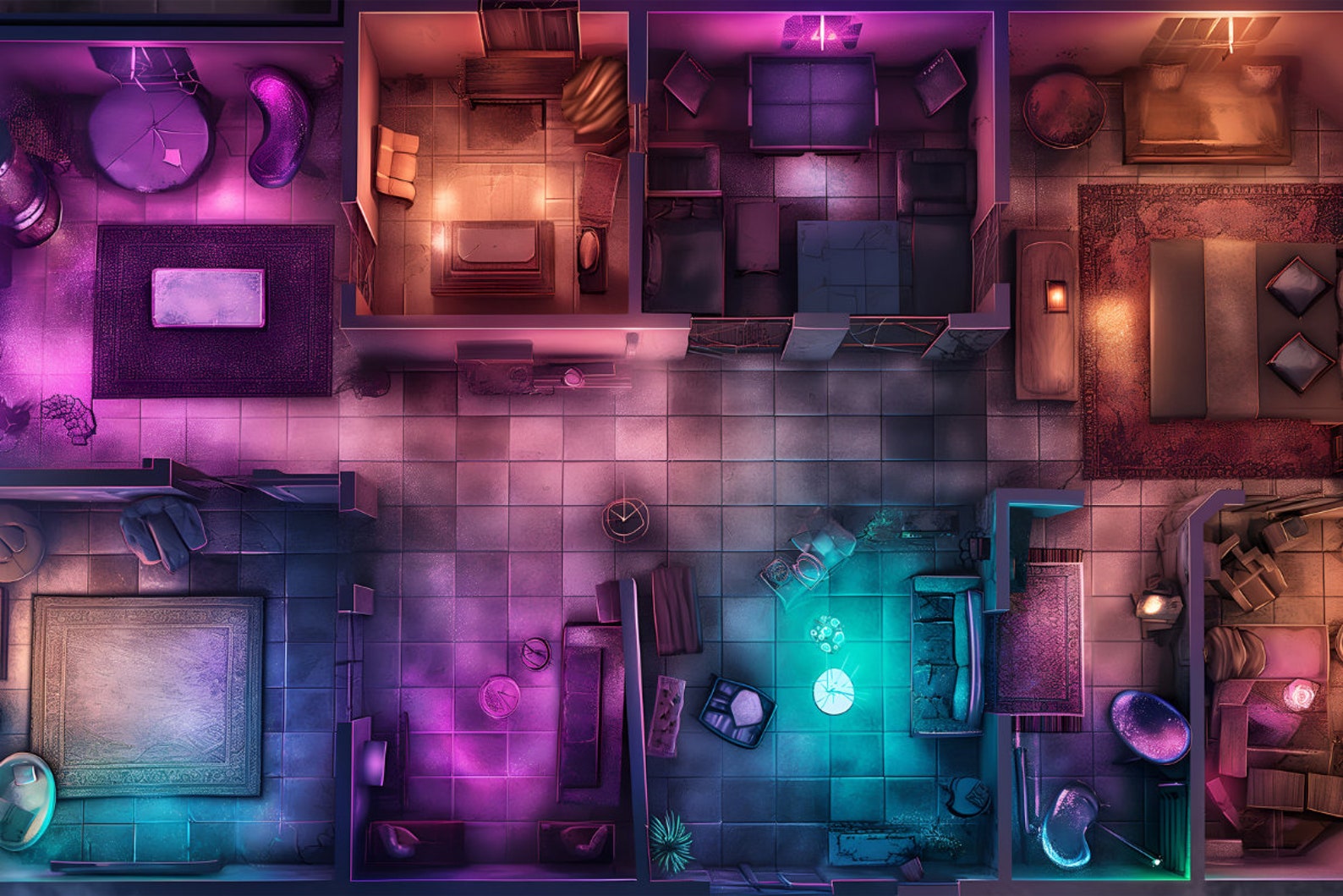 Cyberpunk Battlemaps Bundle for Rpg,maps for Dungeons & Dragons,cyberpunk Battle Maps,dnd Battle ...