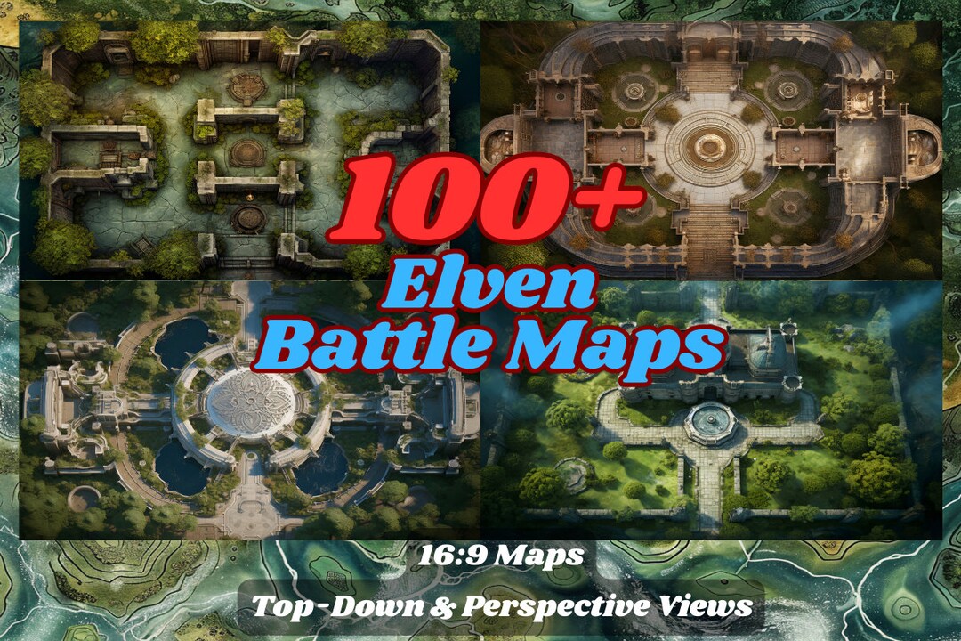 100 Elven Battle Maps Bundle | Dungeons & Dragons 16:9 Top-down and ...