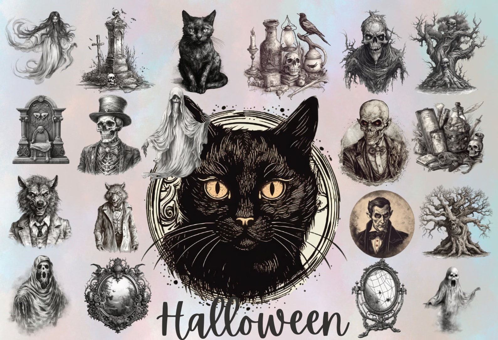 Creepy Halloween Png Clipart,spooky Holiday Graphics, Scary Halloween ...