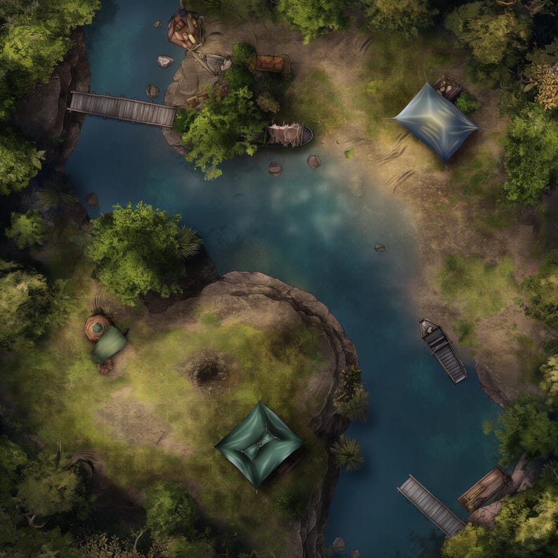 Campsite Battlemaps Bundle for Rpg,maps for Dungeons & Dragons, Battle ...