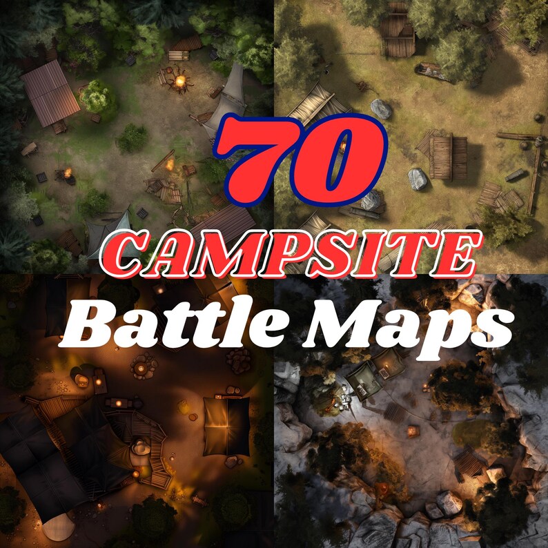 Campsite Battlemaps Bundle for Rpg,maps for Dungeons & Dragons, Battle ...
