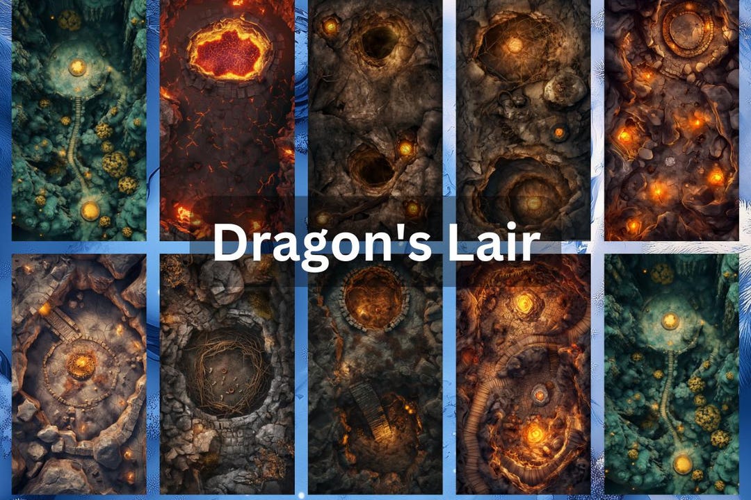 Battle Maps - Dragon's Lair | Dnd Battle Maps | RPG Fantasy Dungeon ...