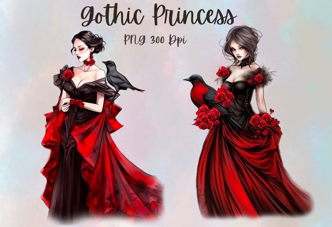 Red Gothic Princess PNG Clipart Transparent Gothic Princess for ...
