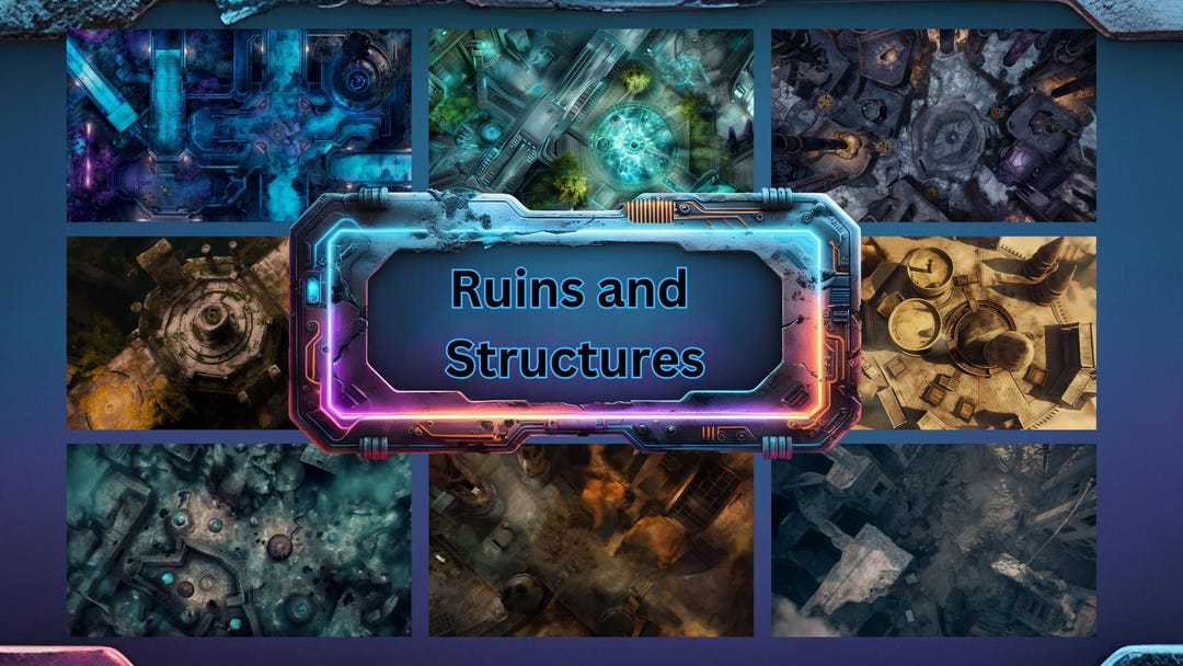 Battle Maps Ruins Bundle,sci-fi Alien Ruins,high-resolution Digital ...