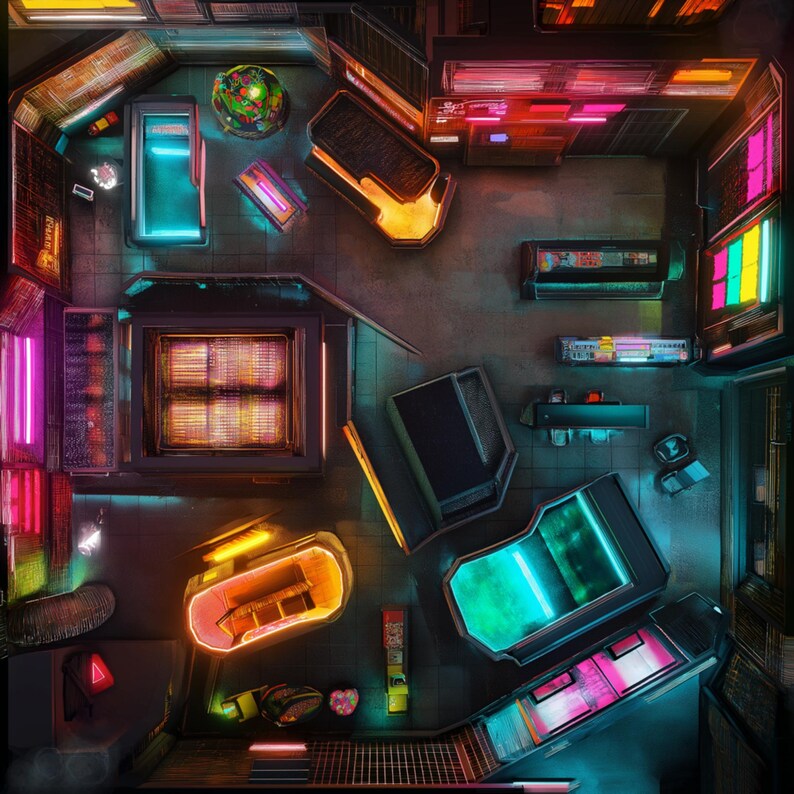 120 Cyberpunk Battlemaps Bundle for Rpg,maps for Dungeons & Dragons ...
