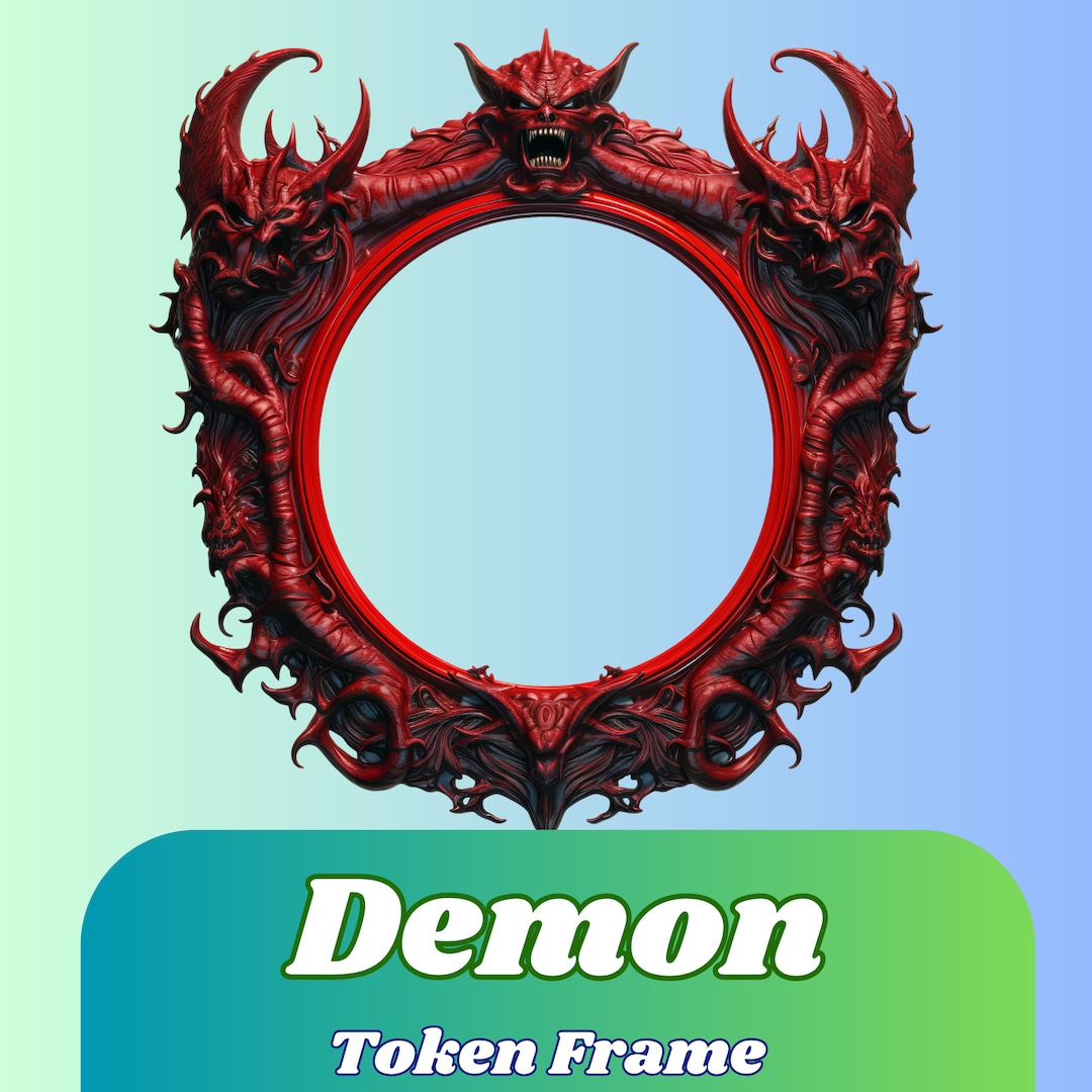 Demon Token Border Frame Dnd | Digital Token for Dnd, Foundry VTT, Roll20 | TTRPG Printable ...