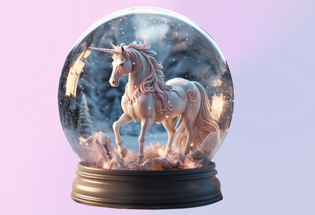 Christmas Snow Globe Unicorn PNG Clipart, Unicorn Clipart, Winter Scene ...