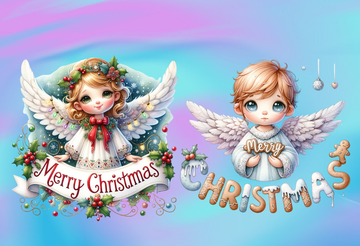 Christmas Cute Little Angel PNG, Little Angel Graphic,christmas Clipart ...