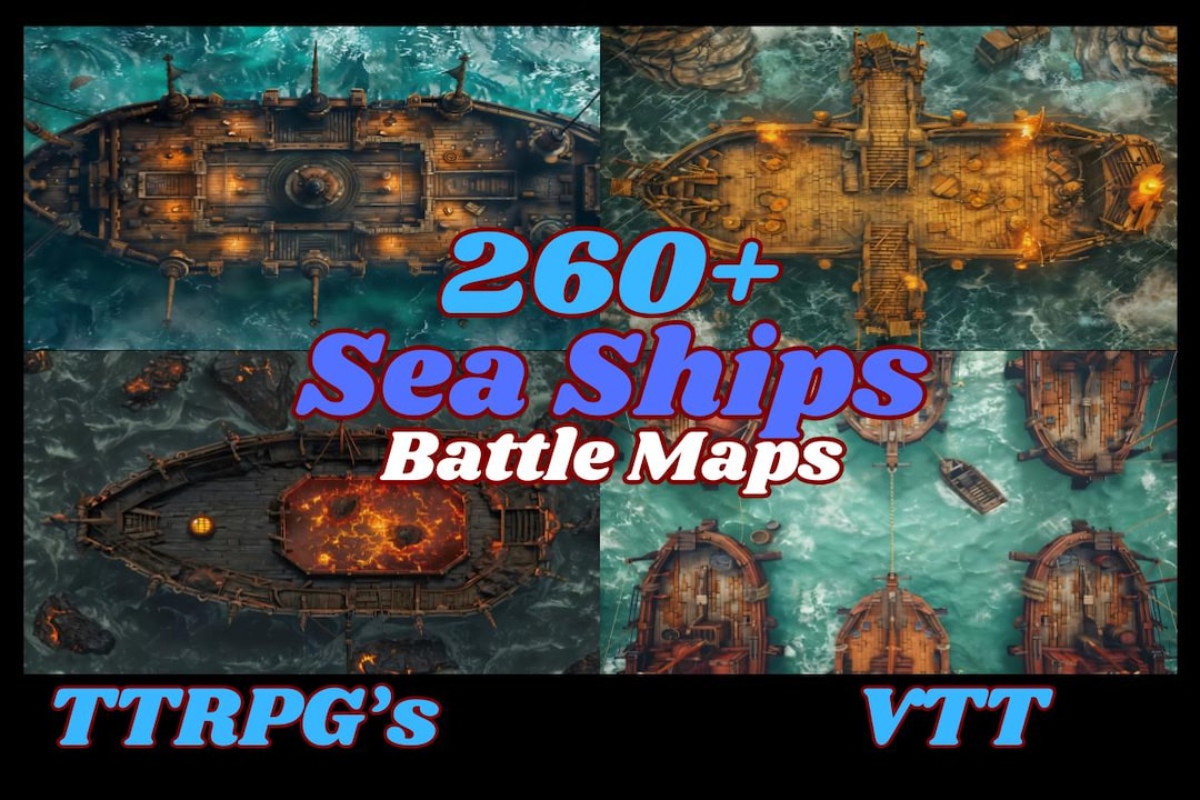 Sea Ships Battlemaps Dnd: Digital RPG Maps Bundle for Dungeons and ...