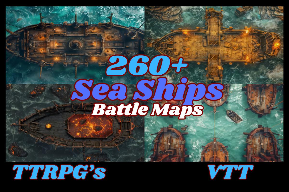 Sea Ships Battlemaps Dnd: Digital RPG Maps Bundle for Dungeons and ...