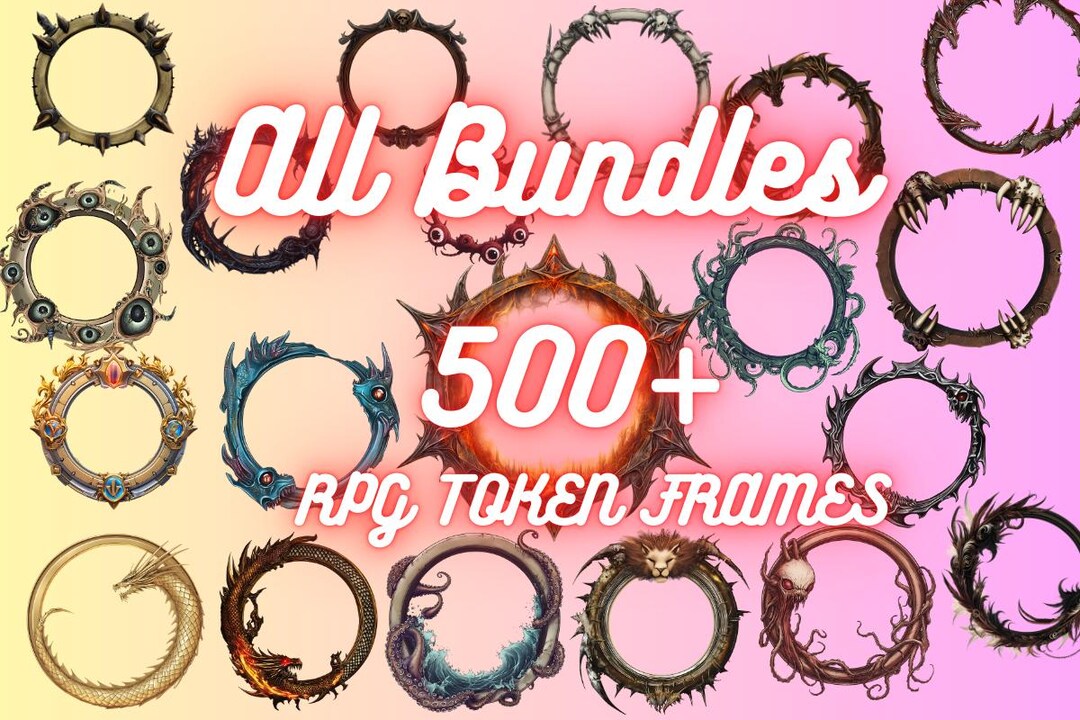 Full Token Border Frames Bundle ,dnd Token, Foundry VTT, Roll20 | TTRPG ...