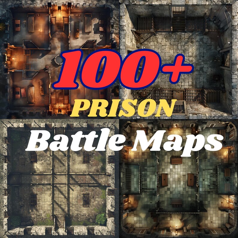 Prison Battle Map Bundle for Rpg,maps for Dungeons & Dragons, Battle ...
