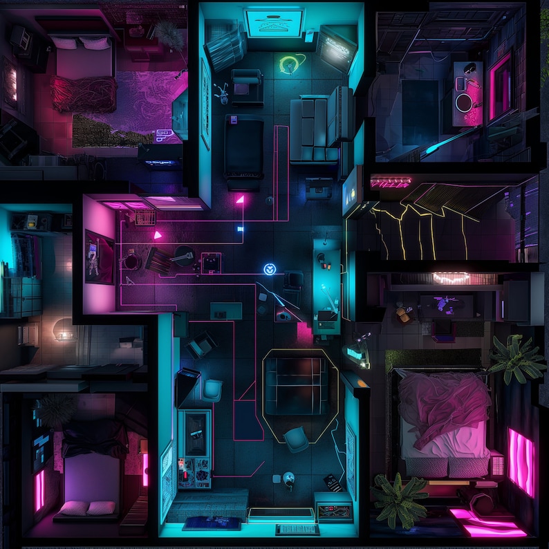 Cyberpunk Battlemaps Bundle for Rpg,maps for Dungeons & Dragons,cyberpunk Battle Maps,dnd Battle ...