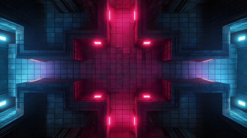9 Cyberpunk Temple Battle Maps for Dnd and RPG – Sci-fi Digital Map ...
