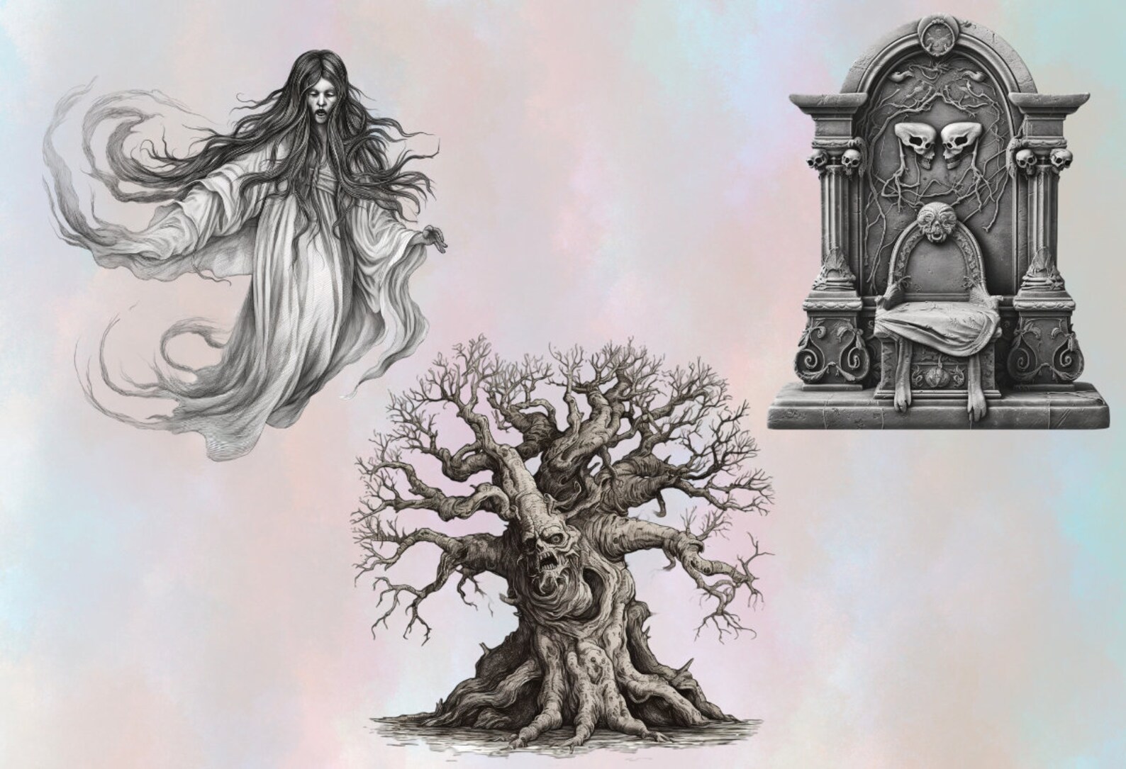 Creepy Halloween Png Clipart,spooky Holiday Graphics, Scary Halloween ...