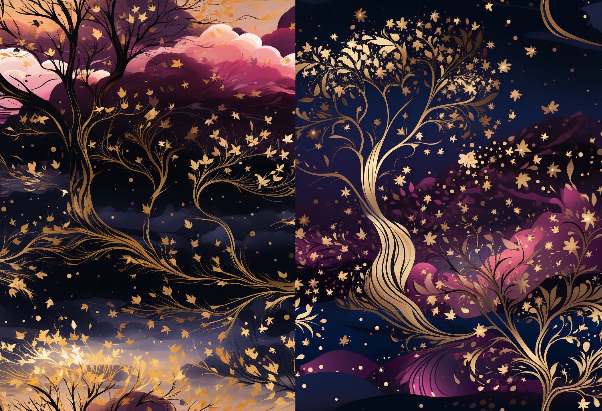 Magic Forest, Seamless Digital Paper, Magic Forest Jpg, Forest Seamless ...