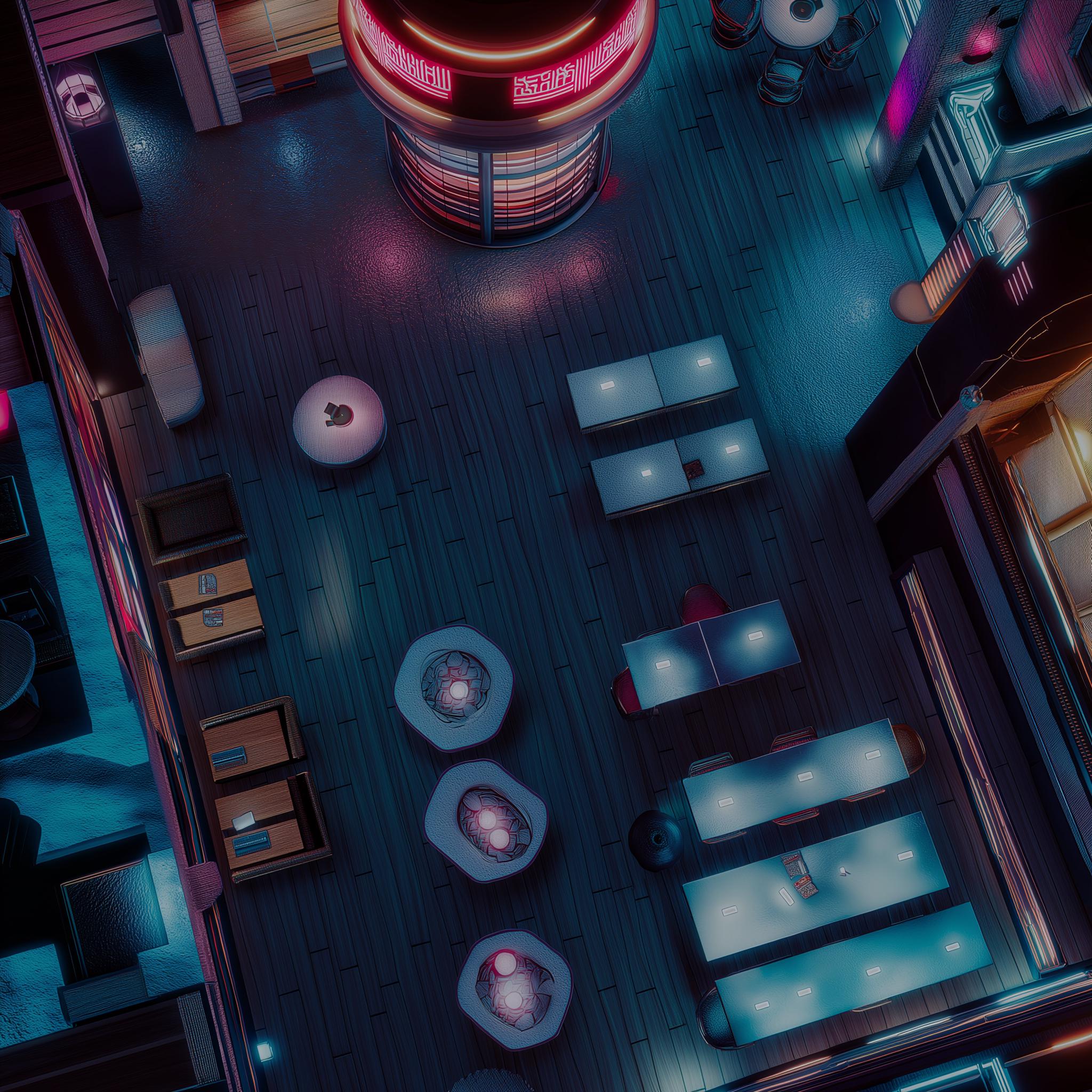 7 Cyberpunk Restaurant RPG Battlemap Bundle – Dnd Digital Maps, Sci-fi ...