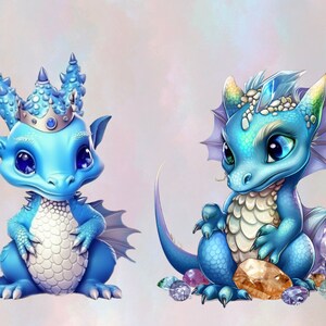 Blue Baby Dragons Png Clipart,commercial Use,digital Download,6 Dragons ...