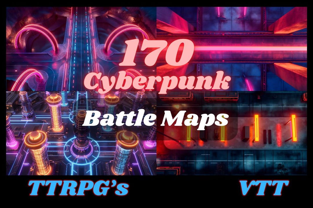 170 Cyberpunk Battlemaps Bundle for Rpg,maps for Dungeons & Dragons ...