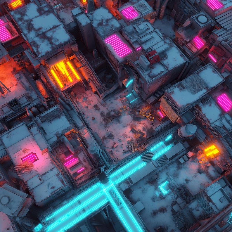 66 Cyberpunk City Battlemap Bundle for Rpg,maps for Dungeons & Dragons ...