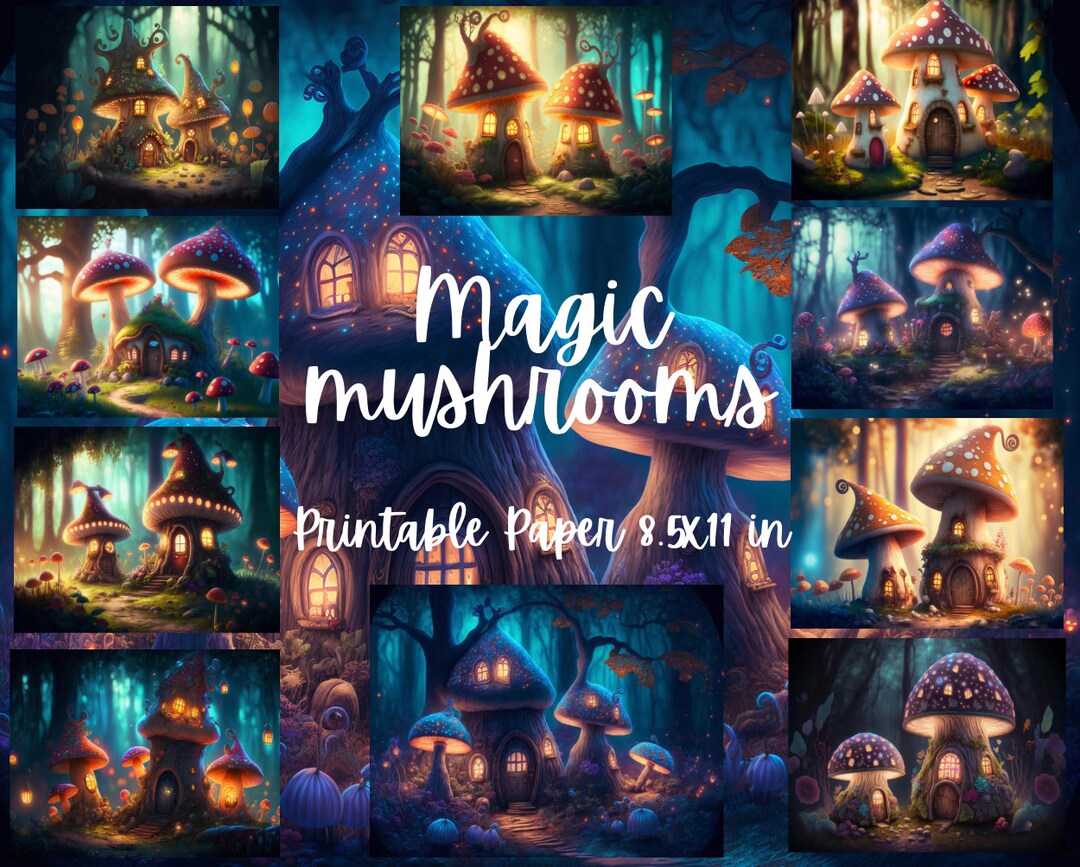 Fairy Forest Mushroom Digital Paper Pack,mushroom Forest Digital Paper ...