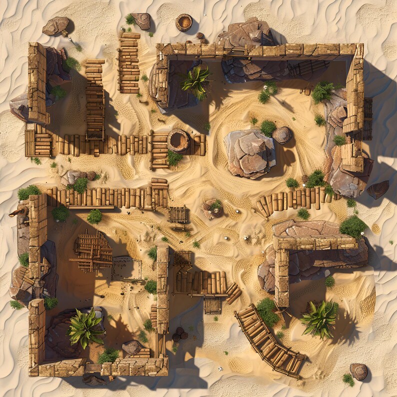 Desert Battle Map Bundle for Rpg,maps for Dungeons & Dragons, Battle ...