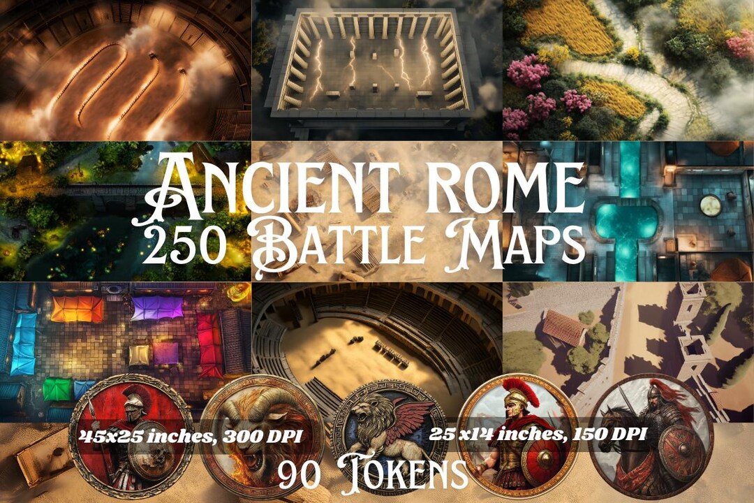 Ancient Rome Dnd Maps and 90 Tokens for TTRPG Campaigns – High-quality ...