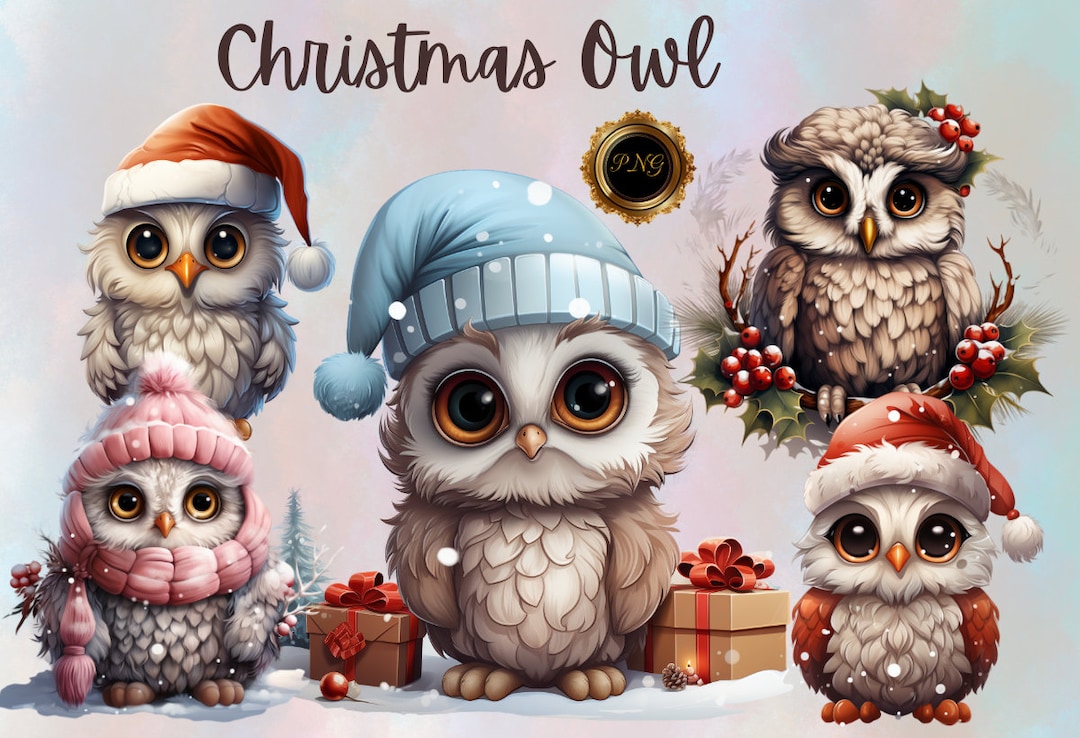 Christmas Owl Clipart Png,sublimation Clipart Owl, Christmas Owl ...