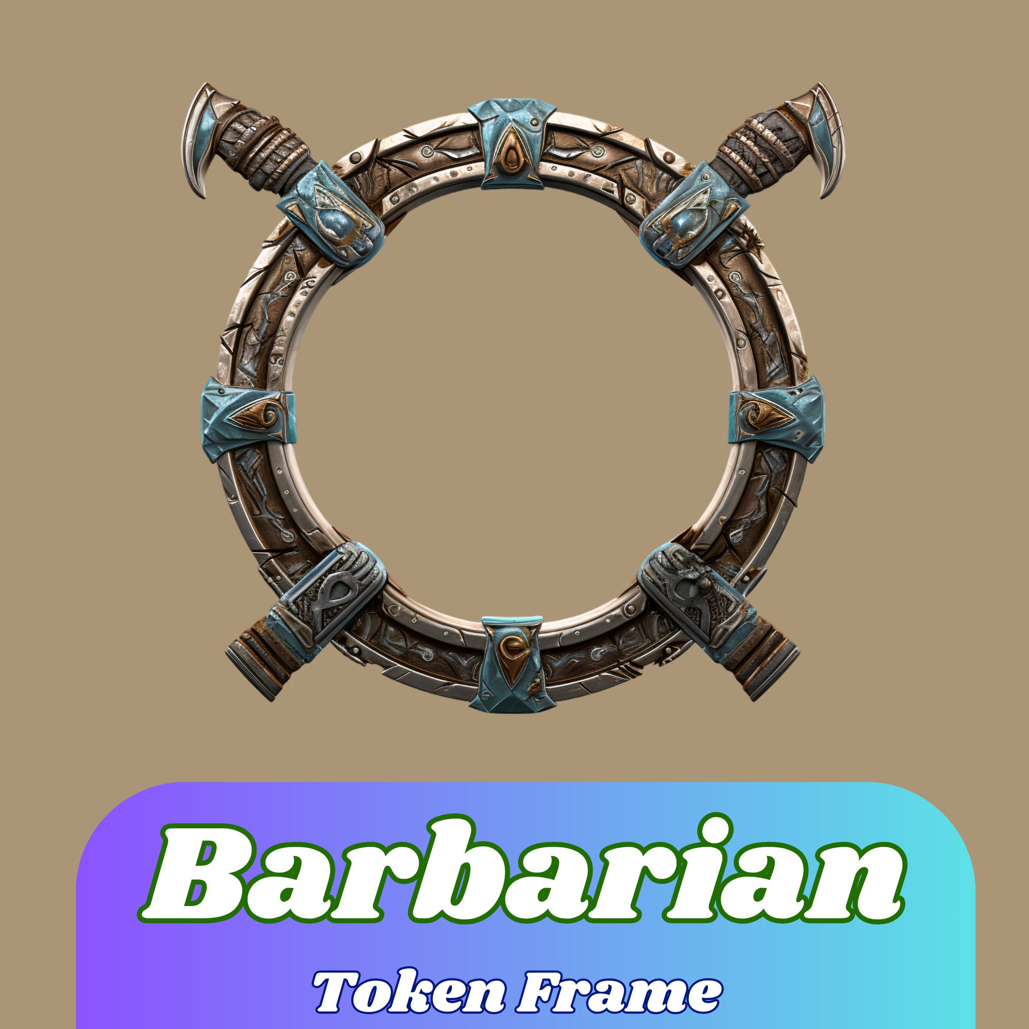 Barbarian Token Border Frame Dnd | Digital Token for Dnd, Foundry VTT ...