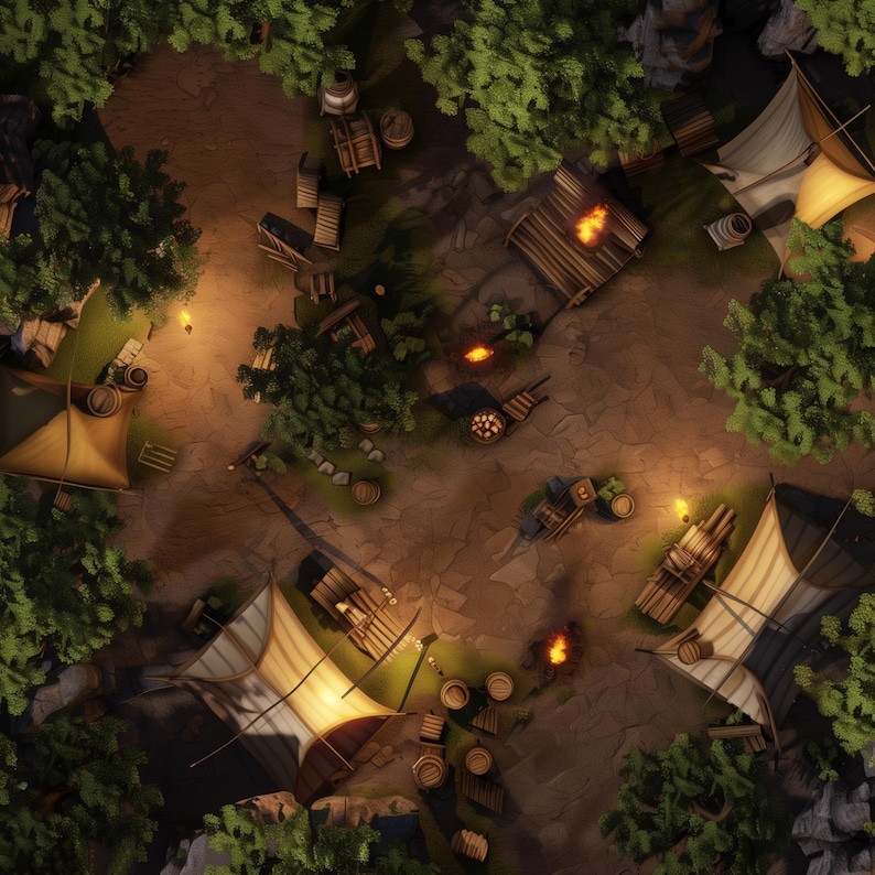 Campsite Battlemaps Bundle for Rpg,maps for Dungeons & Dragons, Battle ...