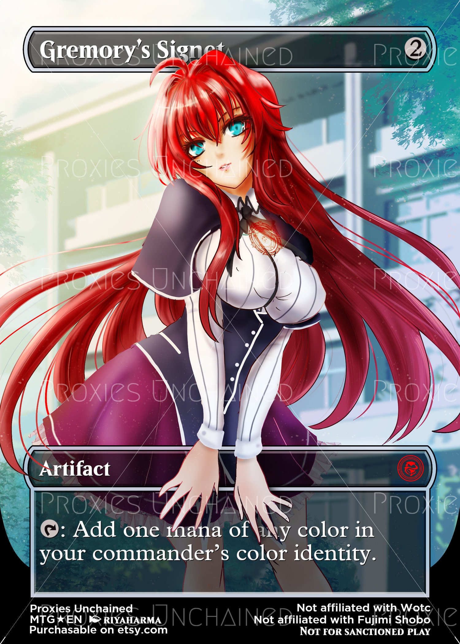 MTG Arcane Signet SFW and NSFW Rias Gremory From Highschool - Etsy