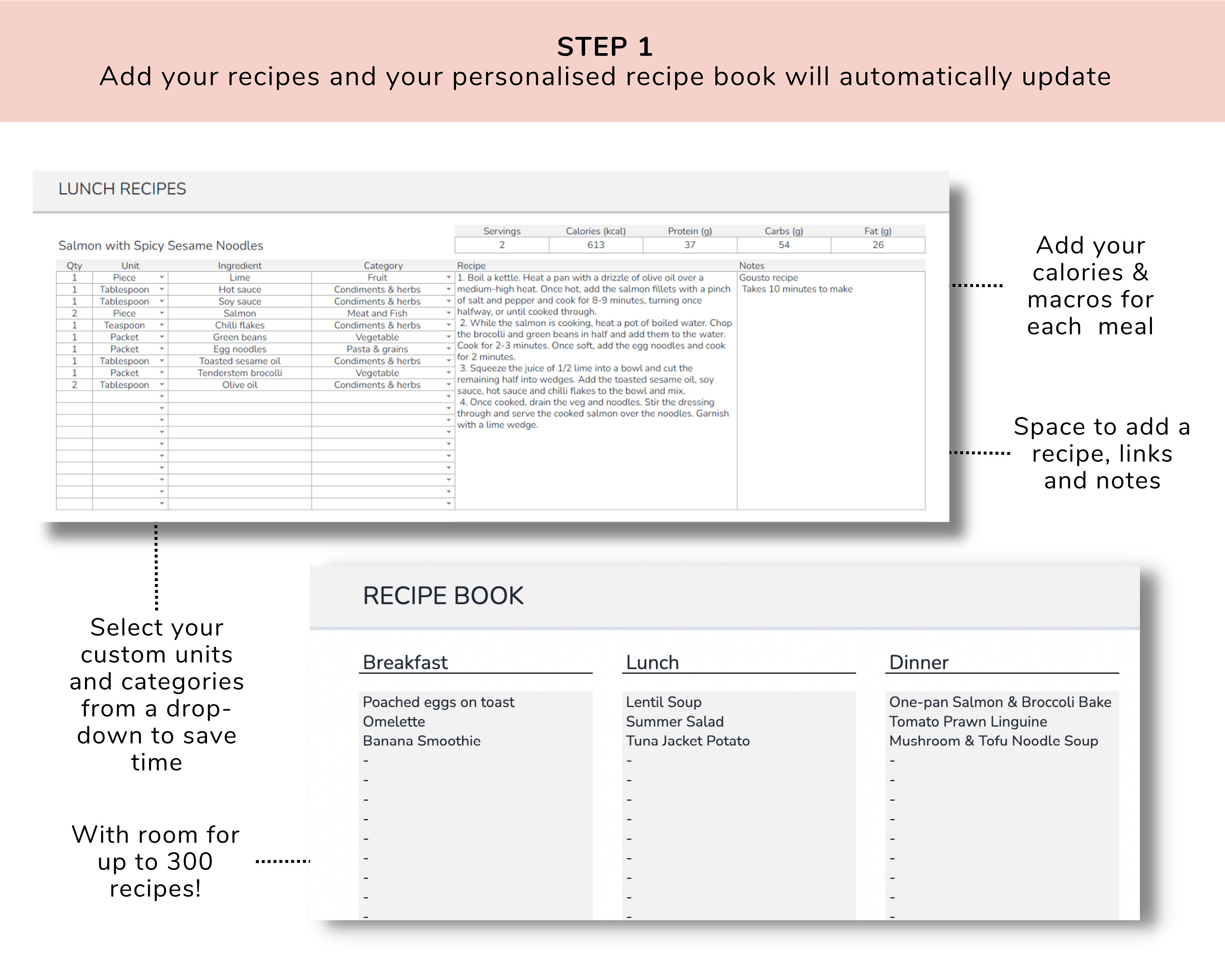 Meal Planner With Calories & Macros – Automated Grocery List – Google ...