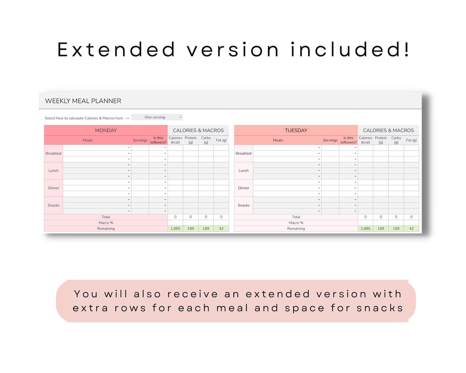Meal Planner With Calories & Macros – Automated Grocery List – Google ...