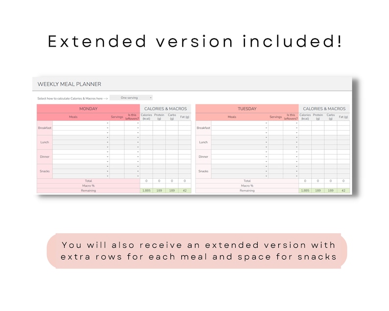 Weekly Meal Planner & Automated Grocery List | Calories and Macros ...
