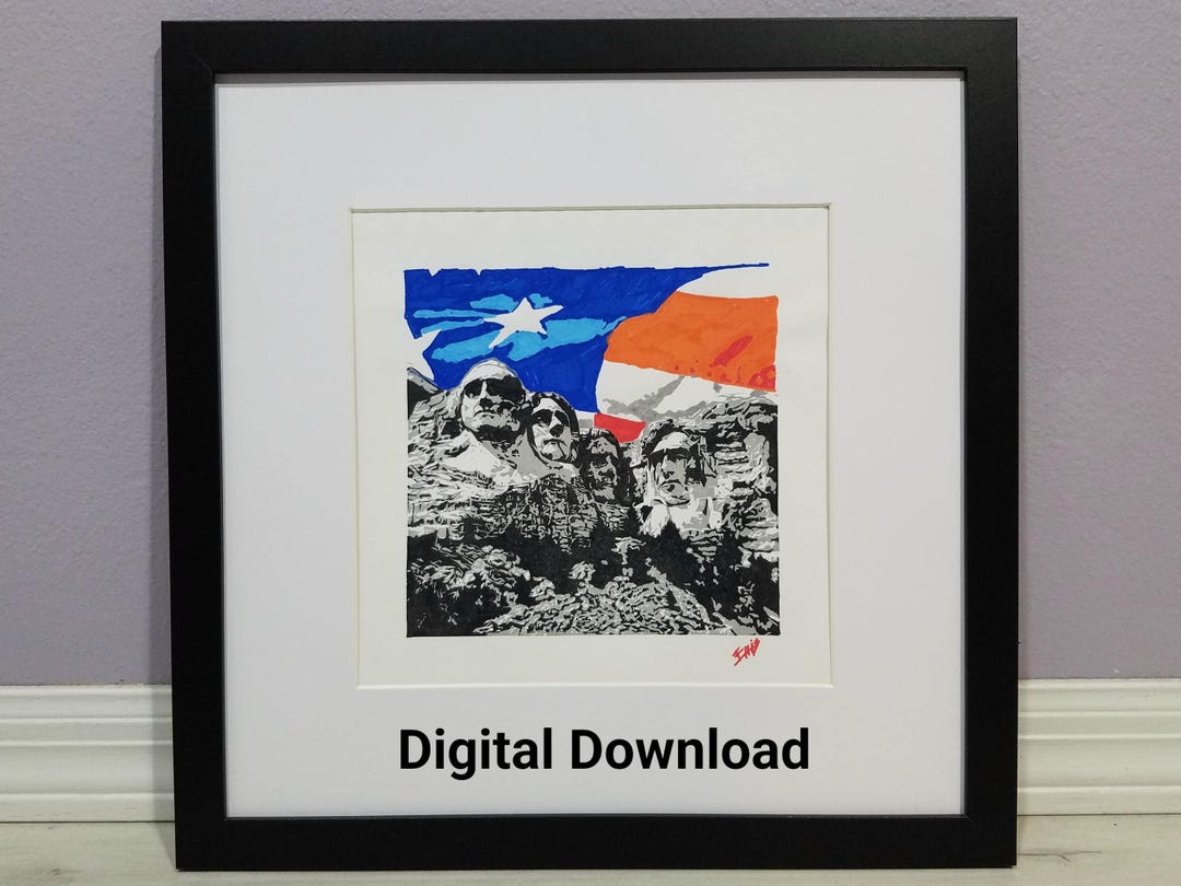 Instant Download | Pop Art Homage to Mount Rushmore | High Quality Scan ...