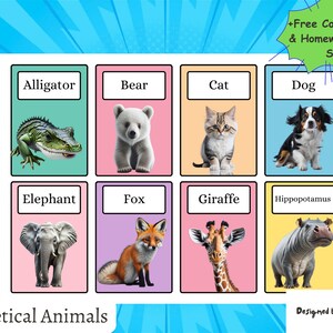 ALPHABET Animal Flashcards • 26 Montessori Cards • Downloadable Kids ...