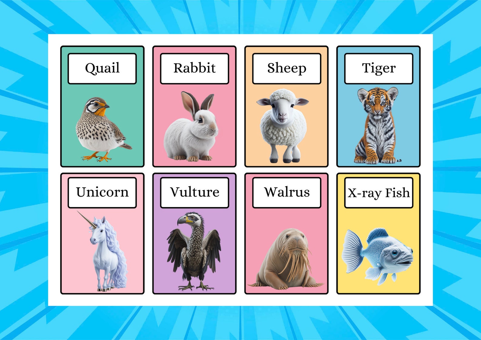ALPHABET Animal Flashcards • 26 Montessori Cards • Downloadable Kids ...