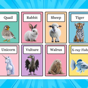 ALPHABET Animal Flashcards • 26 Montessori Cards • Downloadable Kids ...