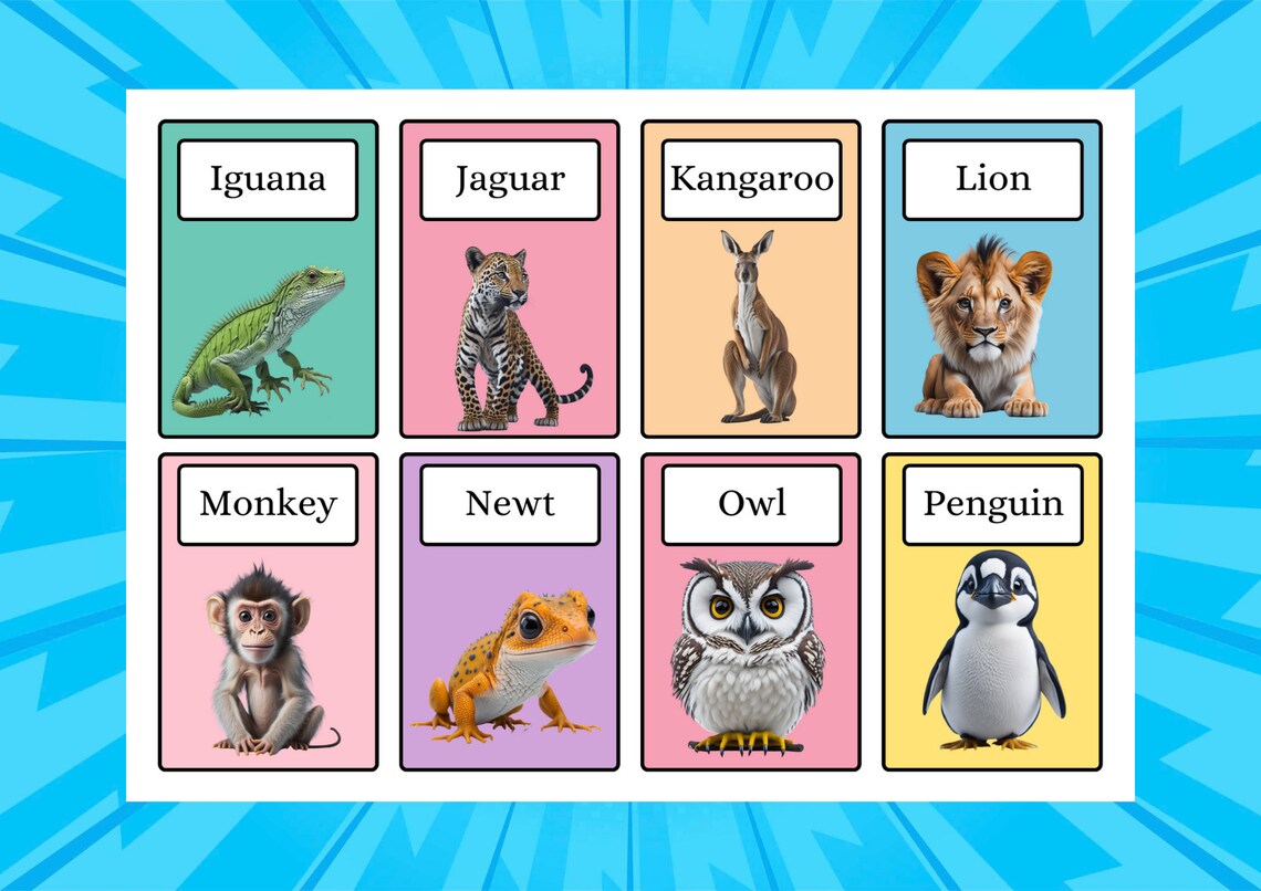 ALPHABET Animal Flashcards • 26 Montessori Cards • Downloadable Kids ...