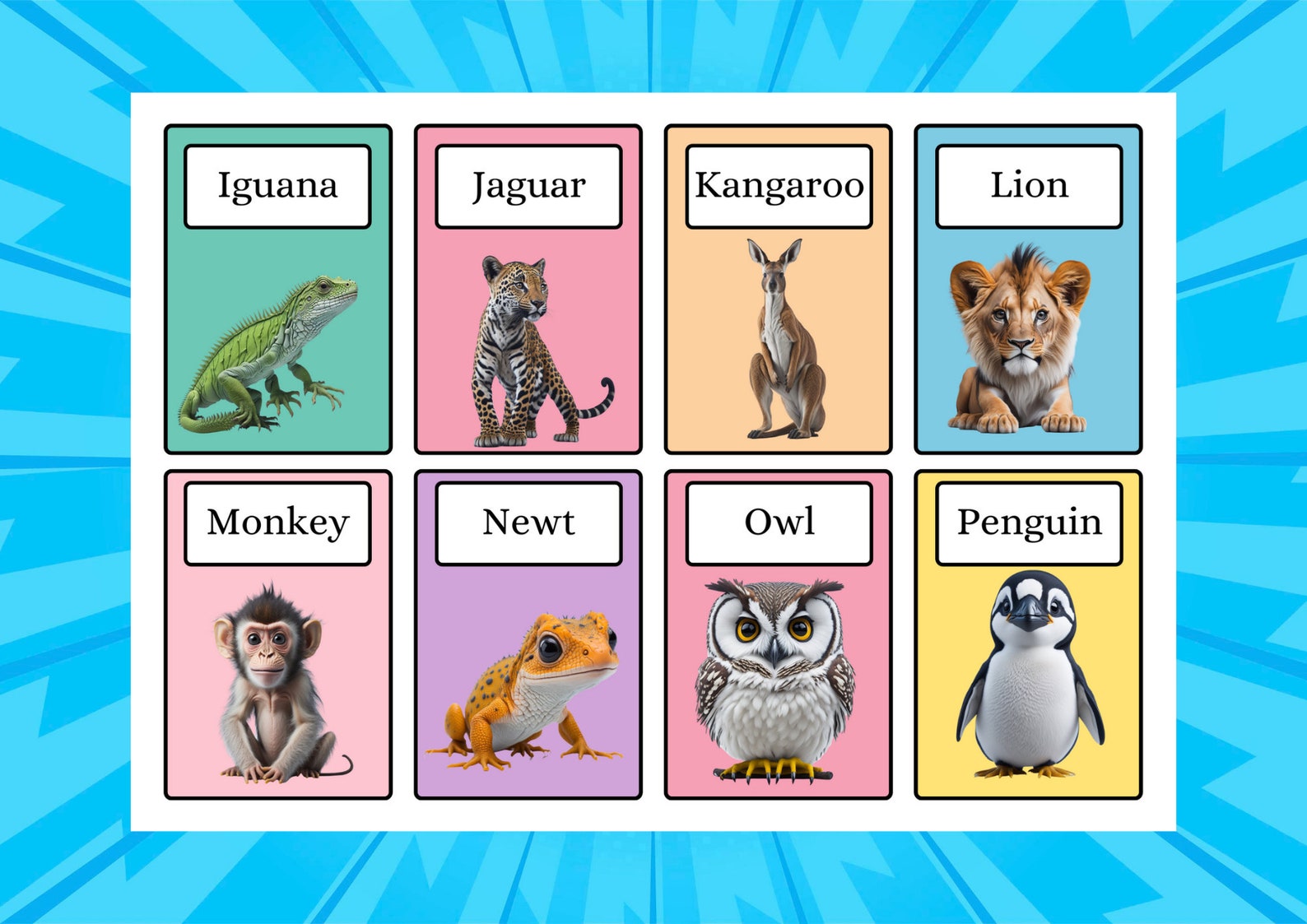 ALPHABET Animal Flashcards • 26 Montessori Cards • Downloadable Kids ...