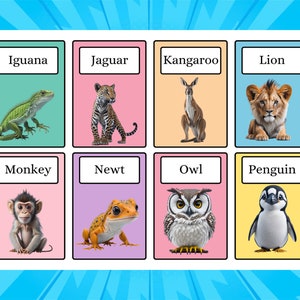 ALPHABET Animal Flashcards • 26 Montessori Cards • Downloadable Kids ...